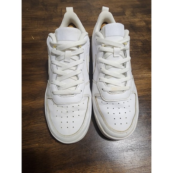 Nike | Shoes | Nike Court Borough Low 2 Size 7y Boys Leather White Lace Up Sneakers Bq54480 ...